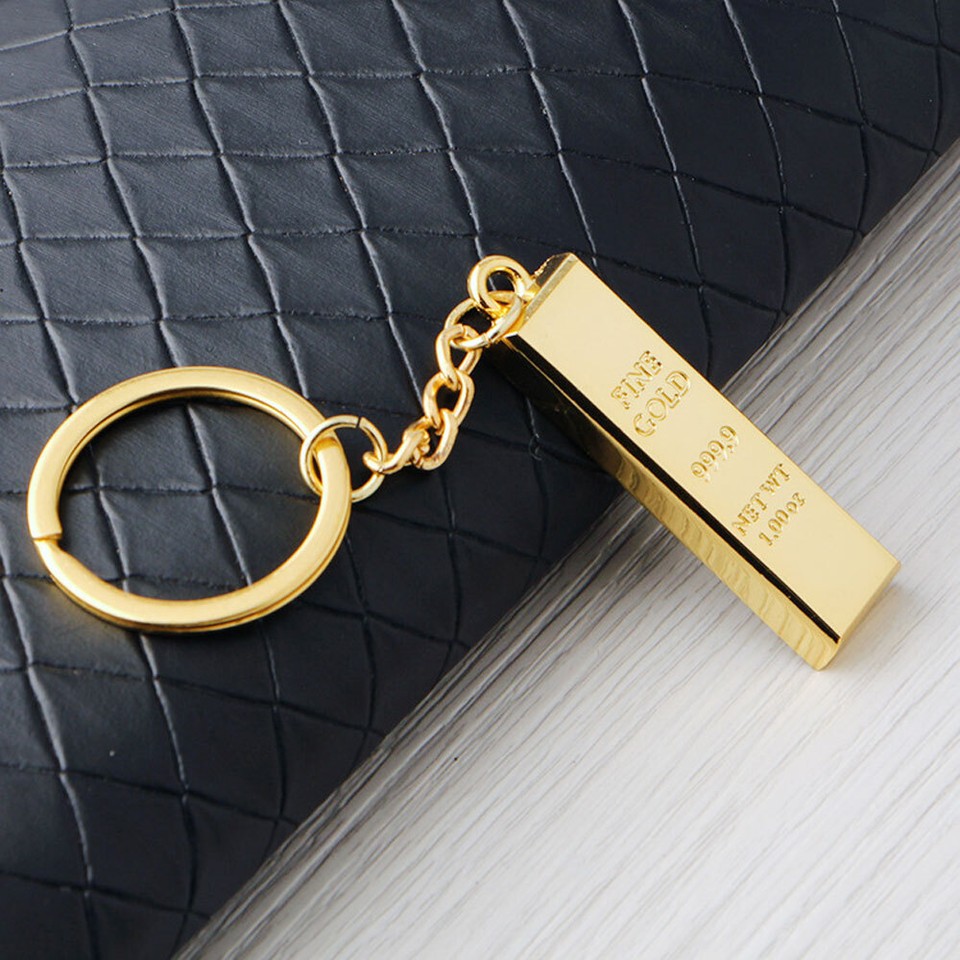 1x Creative Car Keyring Key Holder Gold Shape Keychain Pendant Car ...