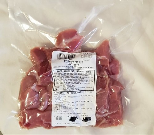 Country Style Cured Ham Bits 8 oz Chips Vacuum Sealed Dennis Boneless ...
