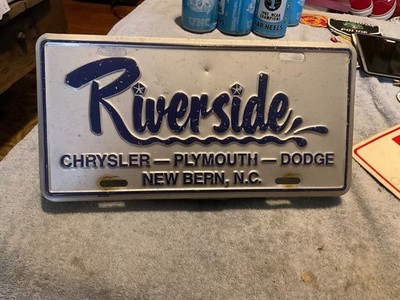 Metal Dealership License Plate Riverside Chrysler Plymouth Dodge New ...