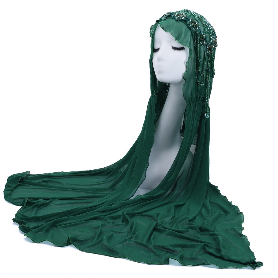 Muslim Women Tassels Headscarf Turban Hijab Headcover Shawl Wrap ...