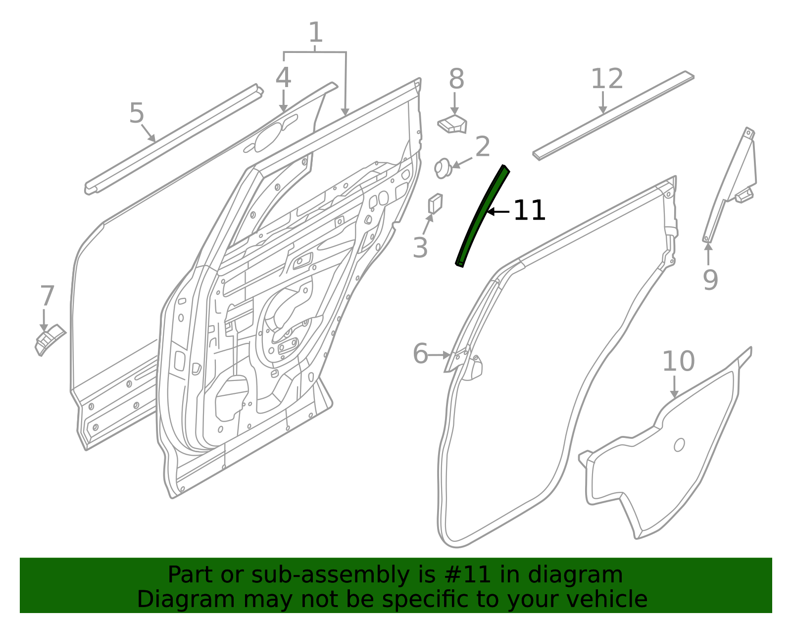 Genuine+Nissan+Tape+-+Rear+Door+Sash+Front+Lh+828176RA2A+OE for sale ...