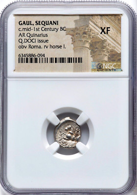 Premium PQ CELTIC GAUL SEQUANI Mid-1st Century BC AR Quinarius Q.DOCI ...