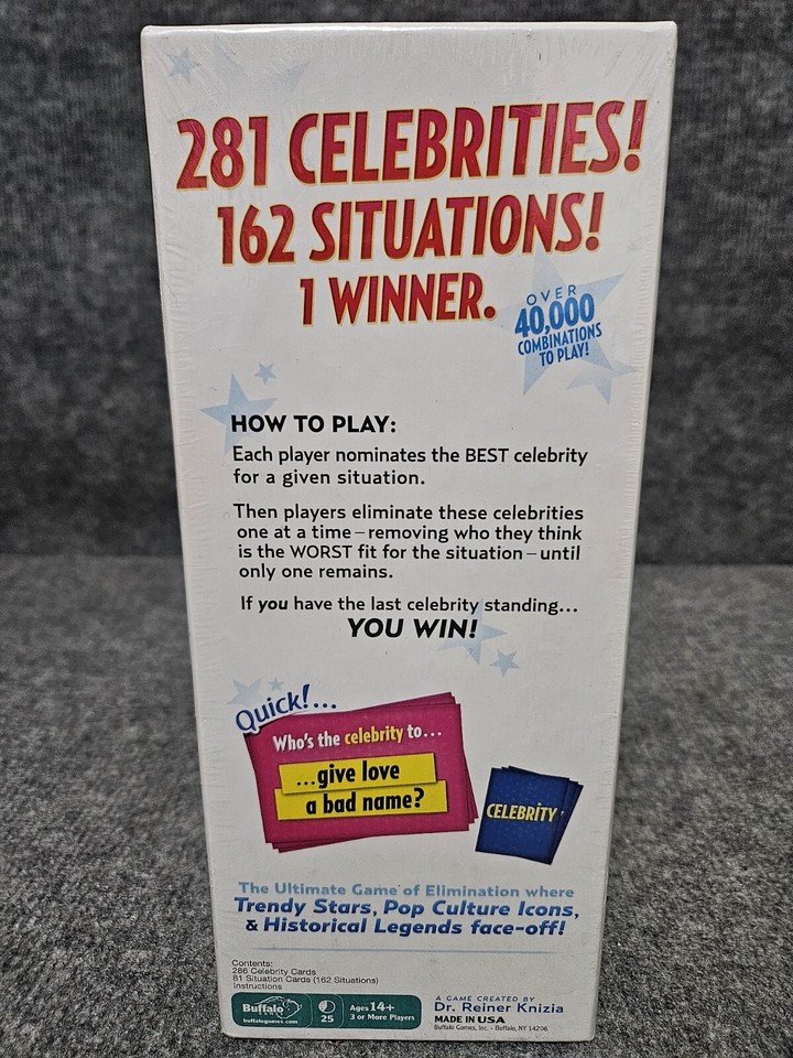 CELEBRITY THROW DOWN The Ultimate Game of Elimination | eBay