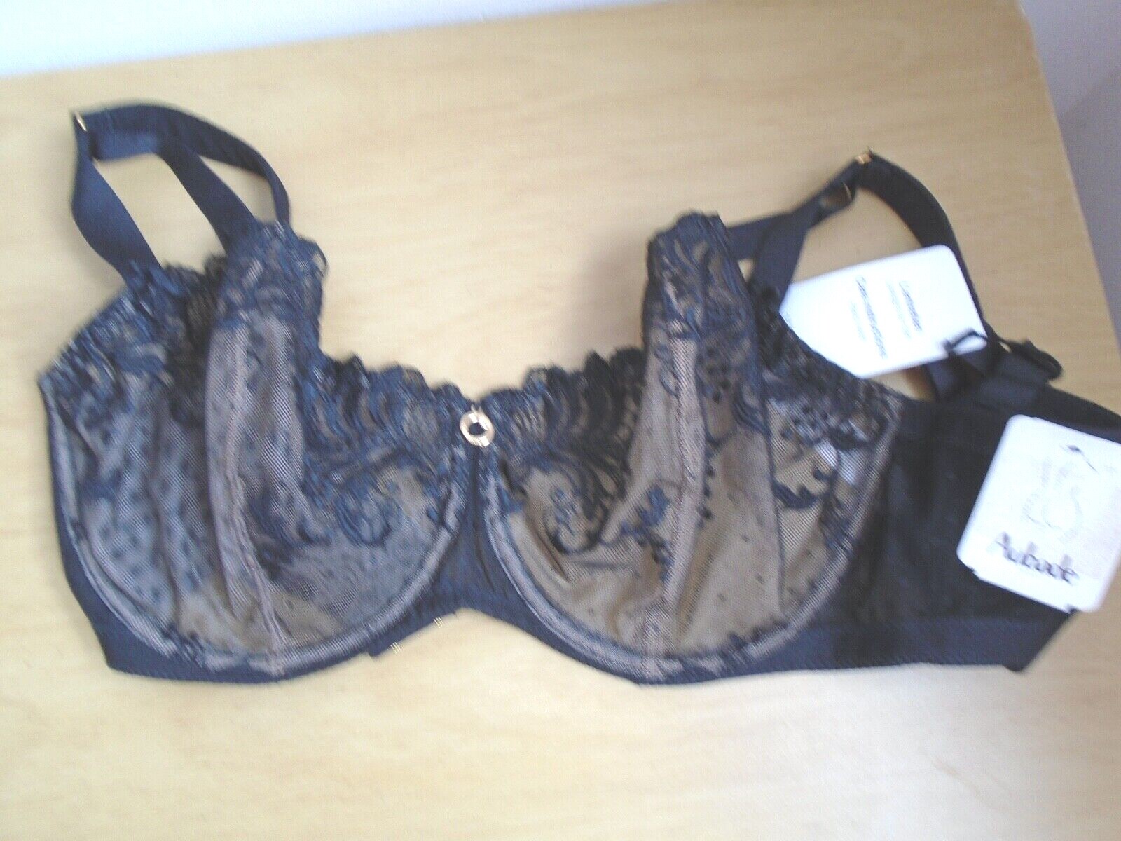 Aubade Bra 32F Femme Passion Black Noir M14-02 Comfort 1/2 Cup FR 85F ...