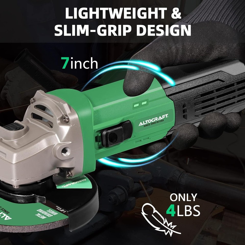 ALTOCRAFT Angle Grinder Tool,4-1/2 Inch Corded Electric Power Hand Mini ...