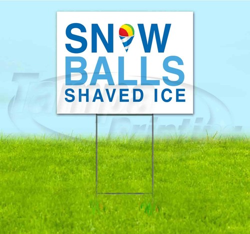 SNOWBALL SHAVED ICE 18x24 Yard Sign WITH STAKE Corrugated Bandit USA ...