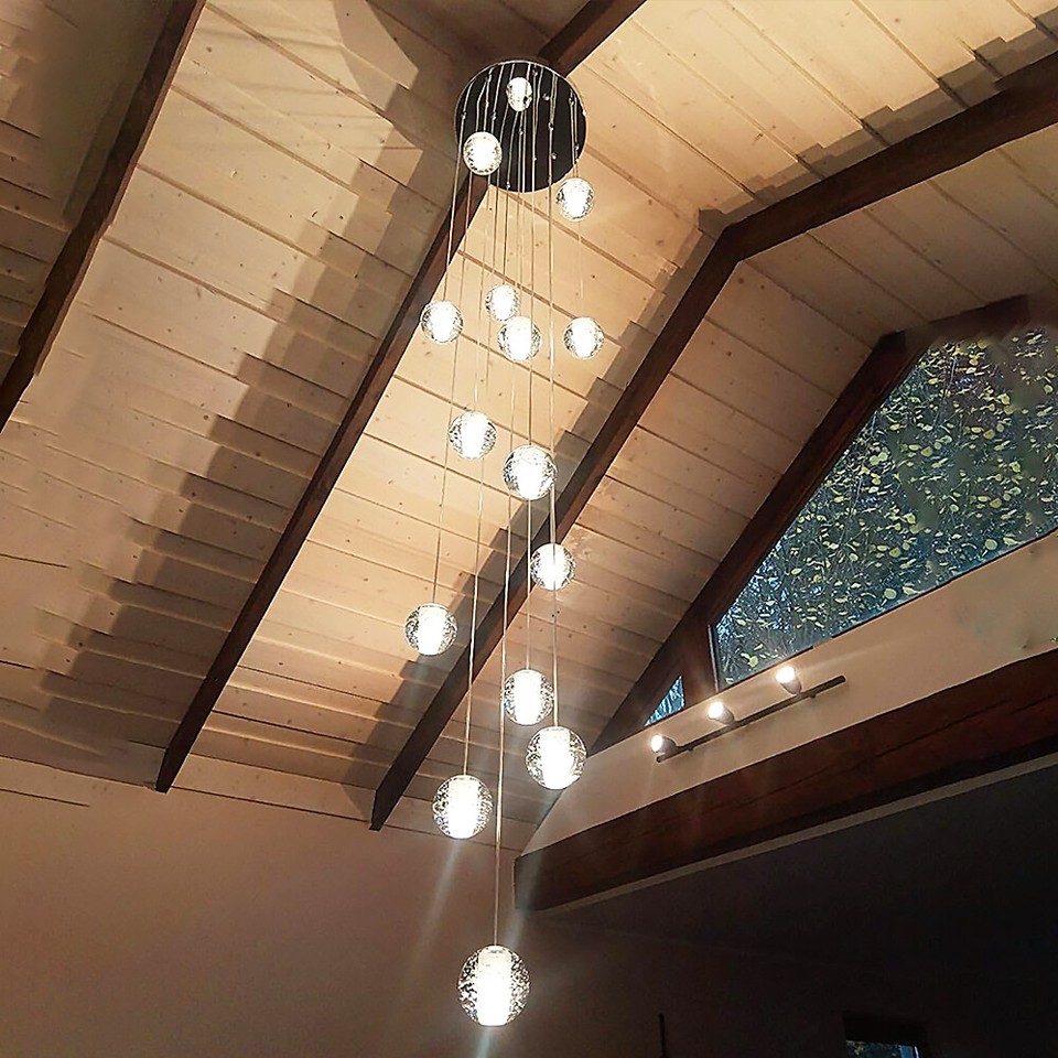 Modern G4 LED Bubble Crystal Round ball Ceiling Light Room Stair ...