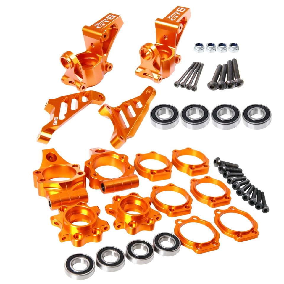 CNC Aluminum Front Rear Wheel Hub Carrier Kit for 1/5 HPI km rv Baja 5B ...