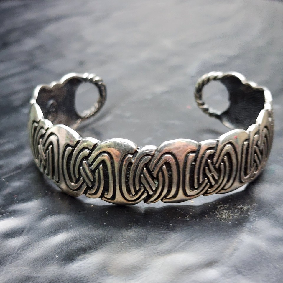 Highlander Memorabilia Sterling 925 Silver Cuff Bracelet Celtic Knot 7. ...