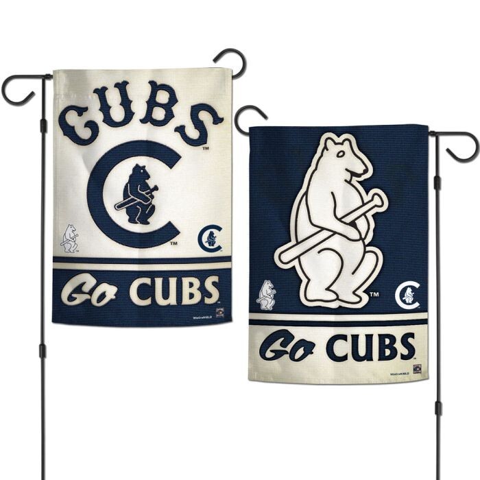 CHICAGO CUBS COOPERSTOWN COLLECTION 2 SIDED GARDEN FLAG 12"X18" YARD ...