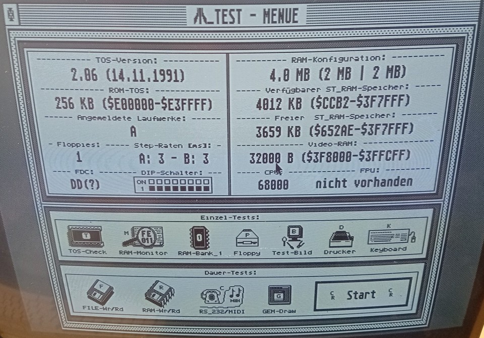 Atari ST 1040 STE Computer 4MB (4096) Memory TOS 2.06 PSU Re-Cap TESTED ...