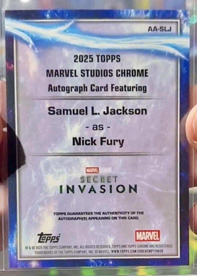 SAMUEL L JACKSON / NICK FURY 2025 Topps Chrome Marvel Studios BLACK ...