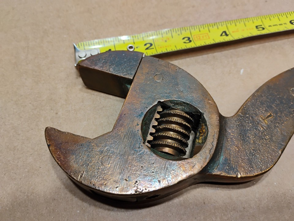 Vintage Large Brass Telecon Offset Adj Wrench Tool USA 13 1/2" non ...