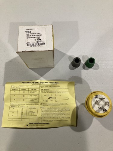DANIEL WOODHEAD 26W75 WATERTIGHT PLUG 3PHASE 250VAC 20AMPS NEMA L15-20 ...