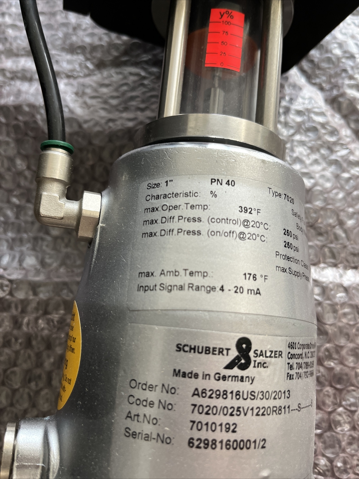 New SCHUBERT & SALZER Valve And Actuator Assembly Type 7020 PN 40 Size ...