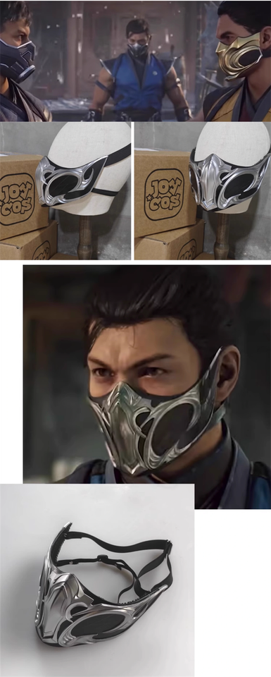 Mortal Kombat SUB-ZERO Mask CLASSIC SUB-ZERO FRP Half Face Mask Cosplay ...