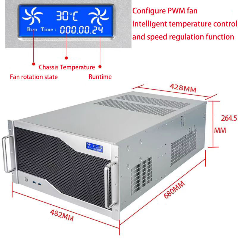 6U 4GPU / 6GPU AI Server Liquid cooling Chassis 8*3.5" + 6*PCIe 4.0 x16 ...