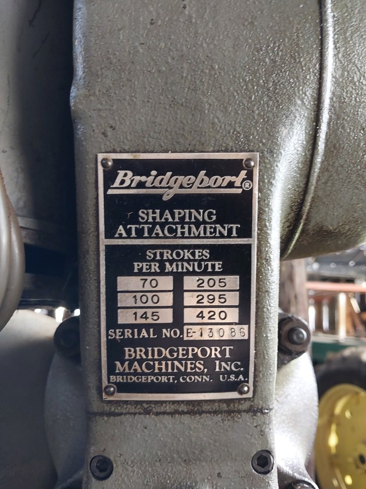 Bridgeport Model E Shaping Attachment | eBay