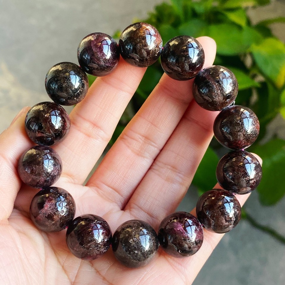 15mm Natural Red Garnet Crystal Beads Bracelet AAAA | eBay