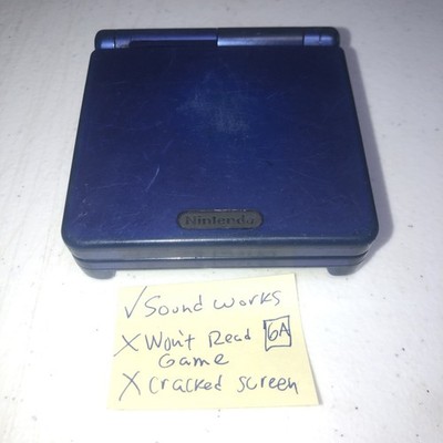Nintendo Gameboy Advance SP AGS001 Blue Handheld System Console Parts ...