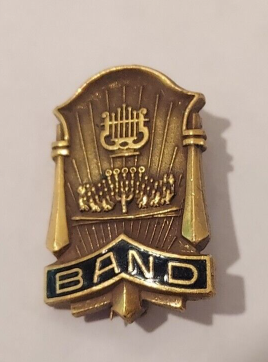 Vintage School BAND Pin in Brass Signed MJ co on back | eBay