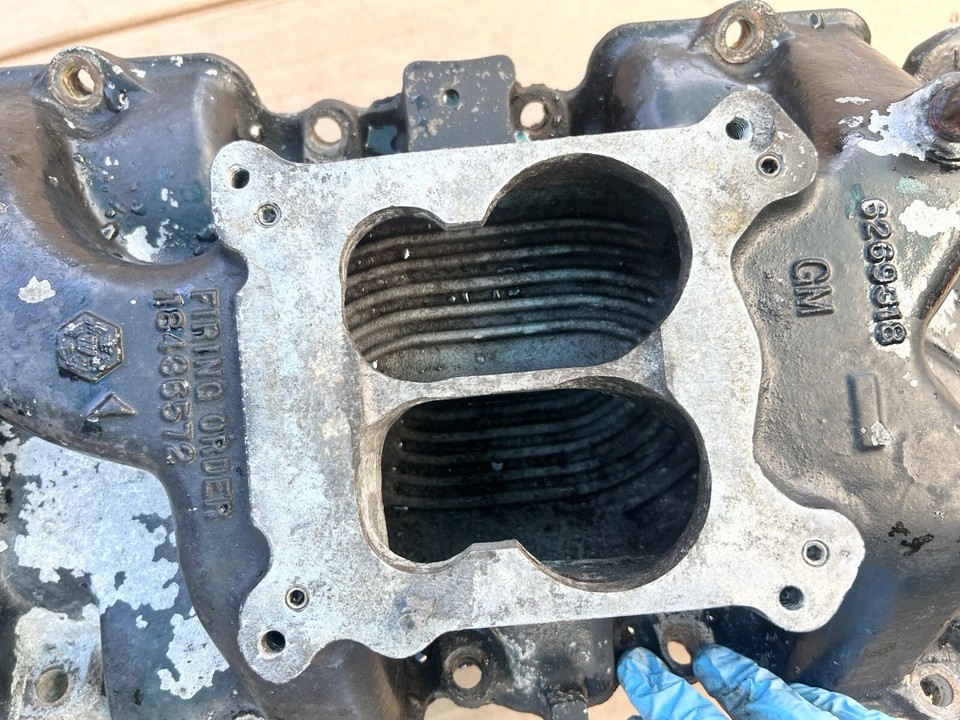1965-90 Marine 6269318 BBC Intake Manifold Square Rectangle Port Chevy ...