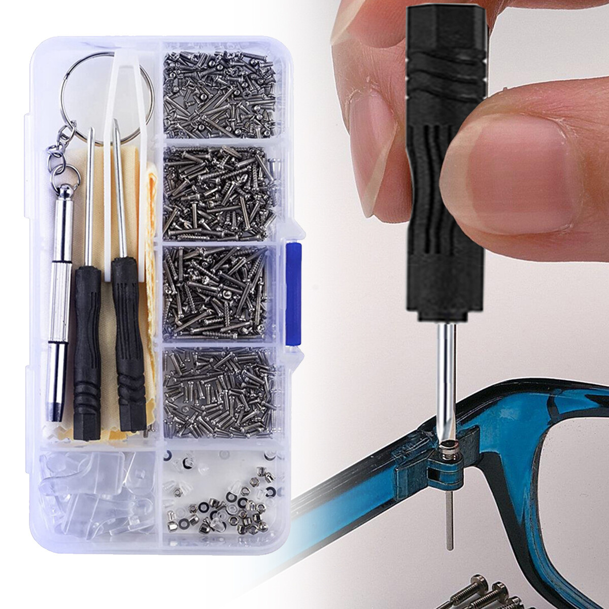Glasses Repair Kit Spectacles Screws Nose Pads Optical Repair Set | eBay UK