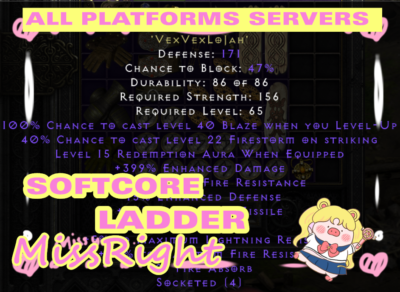 MADE RUNEWORD Phoenix Shield-Monarch🌺Diablo 2 D2R SC LADDER🌺PC-SWITCH ...