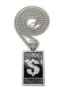 Hip Hop Iced Silver PT CASHMONEY RECORD Pendant & 6mm 24" CUBAN CHAIN ...