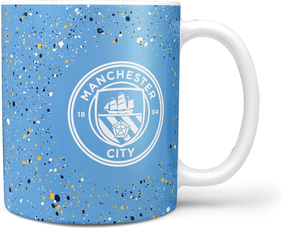 Premier League Football Manchester City Fan Paint Splatter Coffee Tea ...