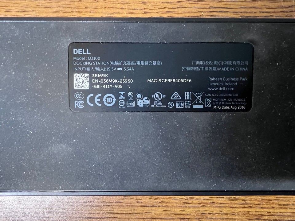 Dell D3100 Ultra USB 3.0 HD/4K Triple Display Docking Station | eBay