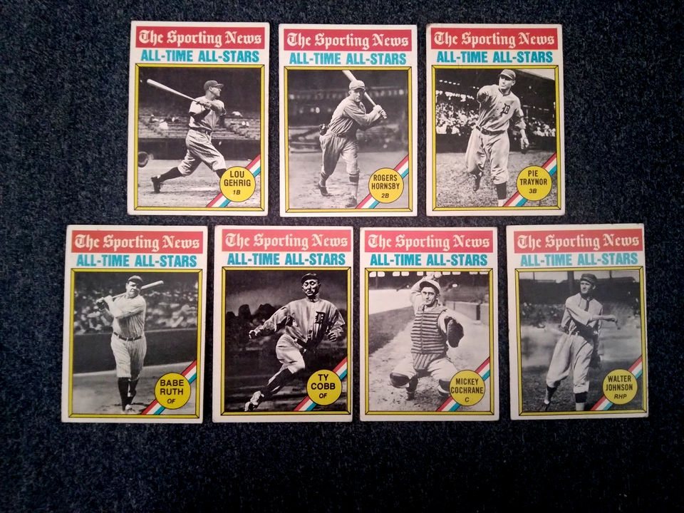 1976 Topps Schmidt Seaver Babe Ruth Lou Gehrig Cobb Hornsby HOF ...