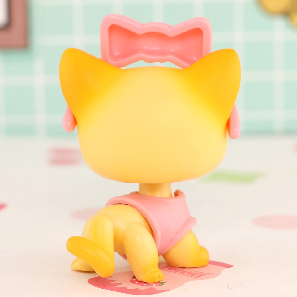 Mini Pet Shop lps Shorthair Cat Yellow Cat with Accessories Kids ...