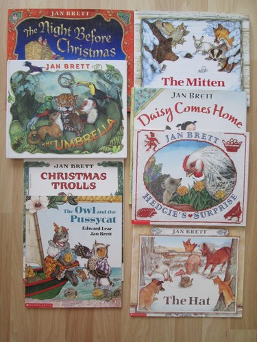 JAN BRETT LOT 8~Christmas~Hat~Mitten~Umbrella~Daisy Comes Home~Trolls ...