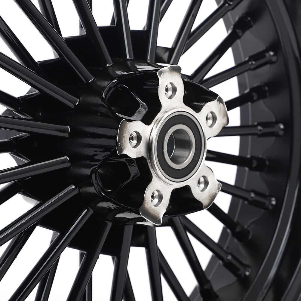 16in. Front Rear Fat Spoke Wheels Rims for Harley Softail Fatboy ...