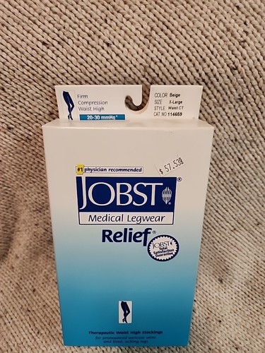 JOBST Relief 20-30 mmHg Waist Hi CT Xlarge Stockings Beige New In Box ...