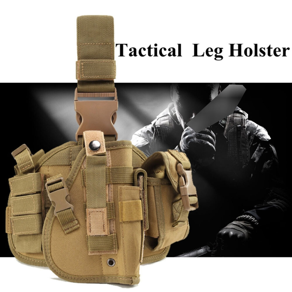 Tactical Molle Drop Leg Adjustable Pistol Holster Thigh Gun Hunting ...