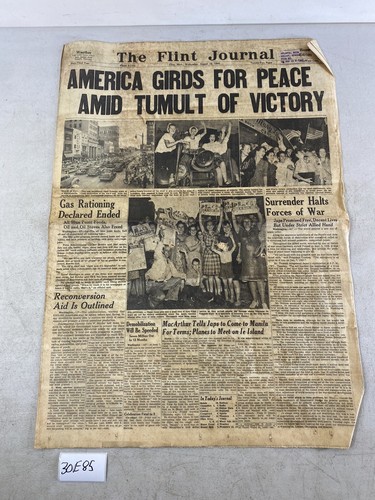 The Flint Journal America Girds For Peace Amid Michigan WW2 Newspaper ...