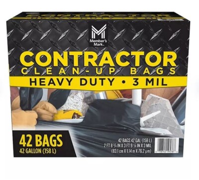 Member's Mark Commercial Contractor Clean-Up Trash Bags 42 gal., 42 ct ...