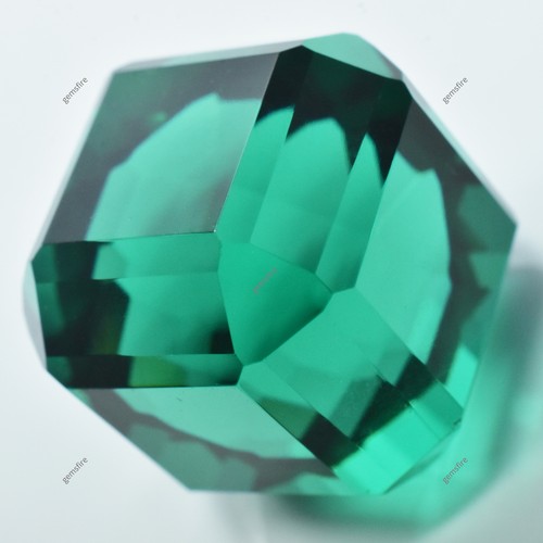 48.05 Ct Lab-Created CERTIFIED Green Emerald Cube Cut Loose Gemstone | eBay