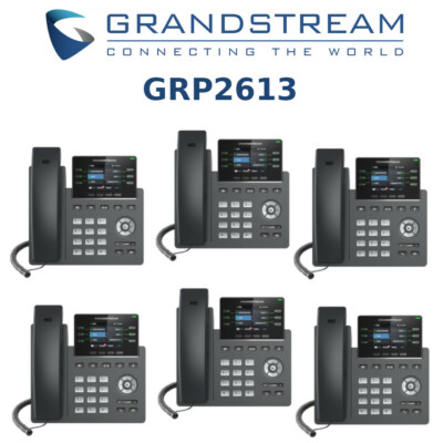 6 Grandstream GRP2613 3-Line Carrier-Grade IP Phone PoE Gigabit Color ...