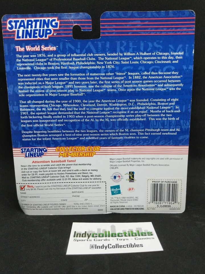 1999 Kenner Starting Lineup Roger Clemens Blue Jays | eBay