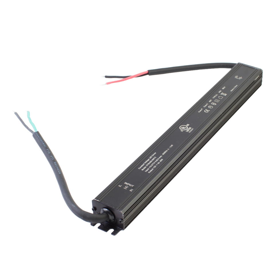 UL listed 12v 5A 60w slim low profile LED driver for outdoor Sign strip ...
