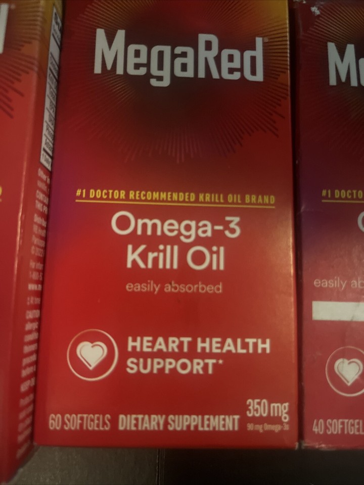 3 Schiff MegaRed Omega-3 Krill Oil, 350mg & 500mg, 120-60-40 Count EXP ...