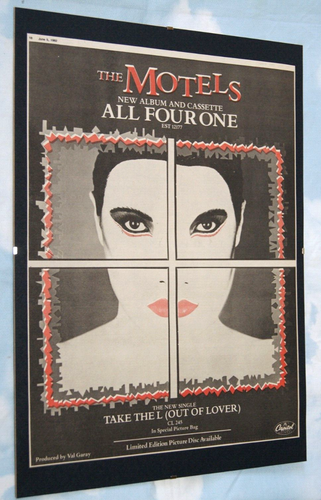 THE MOTELS band large A3 frameless original 1982 all four one ALBUM art ...