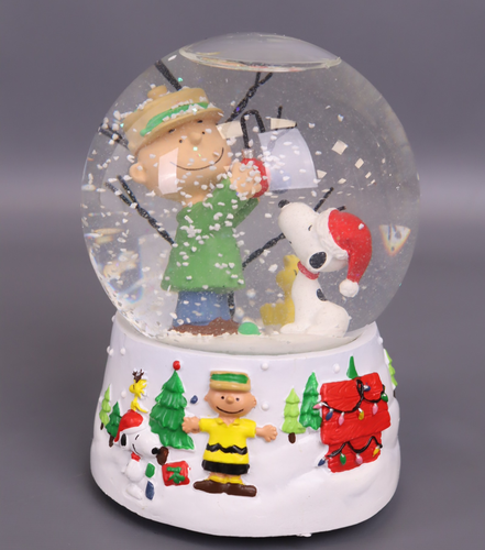 Roman Peanuts Snoopy and Charlie Brown 100mm Christmas Tree Musical ...