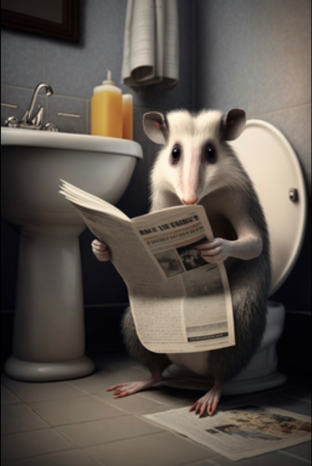 Opossum on Toilet metal sign, Opossum sign, Opossum Plaque | eBay UK