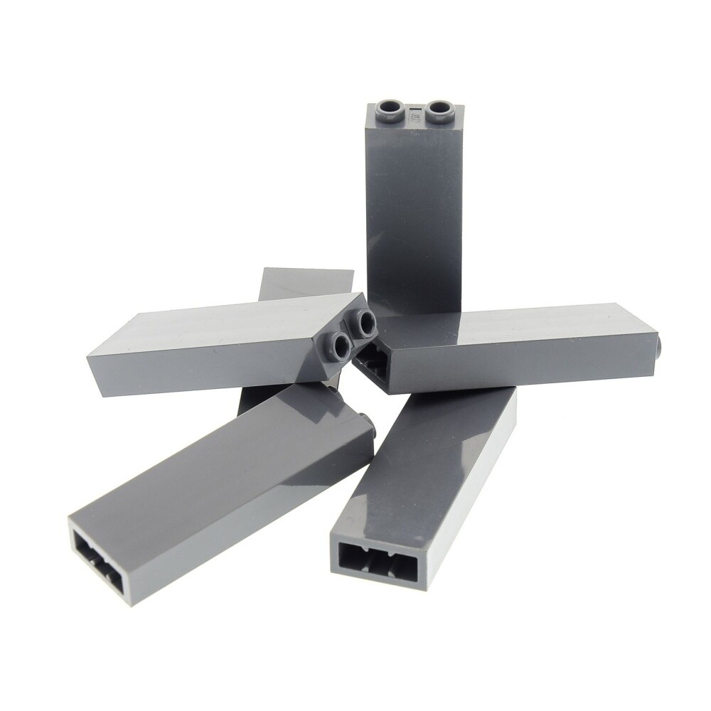 6x Lego Construction Stone 1x2x5 Neu-Dunkel Grey Support Column Nubs ...