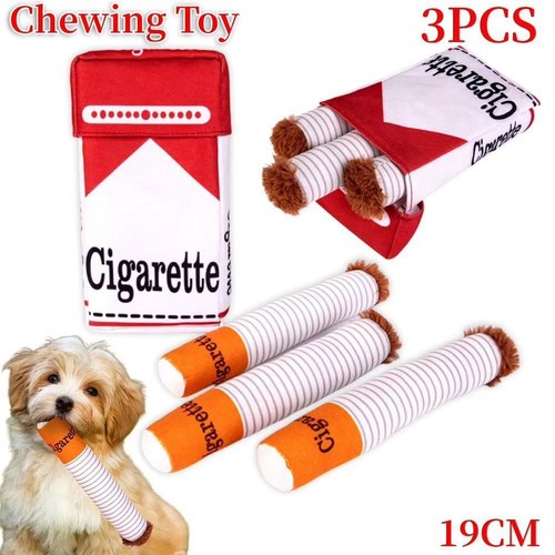 Giggles Interactive Cigarettes Dog Toy-Teething Toys Funny Squeaky ...
