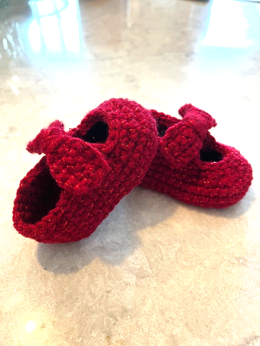 Handmade Ruby Red Slippers Baby Bootie Dorothy WOOz Inspired Crochet 0 ...